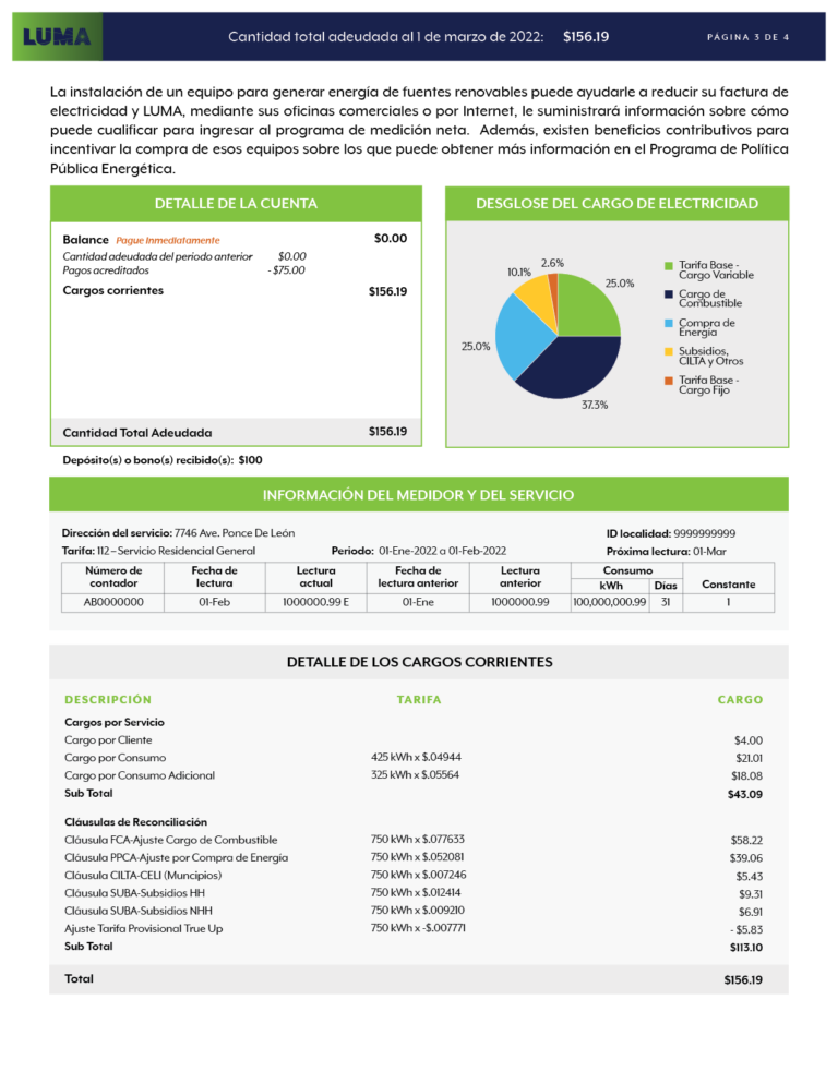 Tu Nuevo Diseño de Factura - Luma Energy